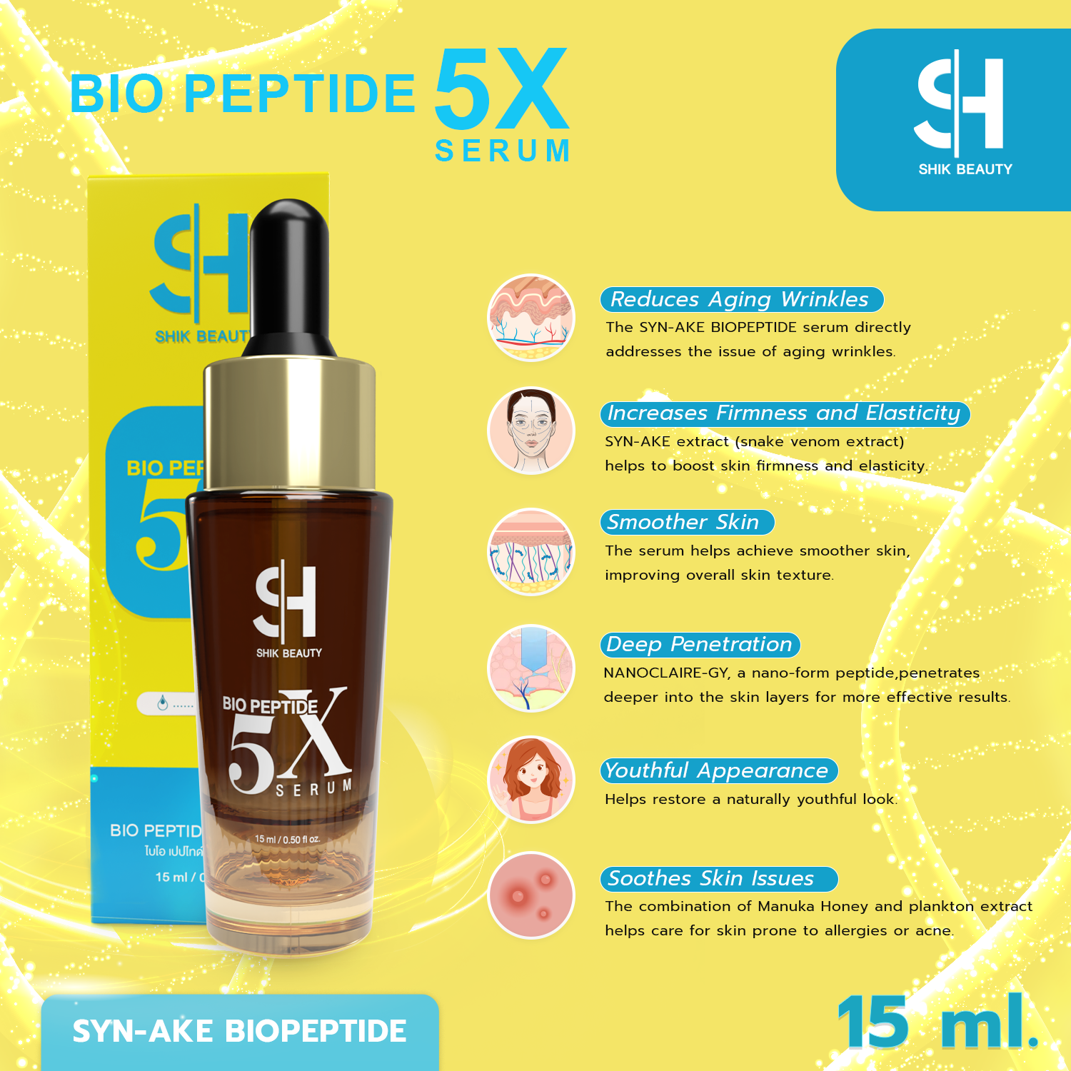 Bio Peptide 5X Serum – Peptide Anti-Aging Booster (15 mL) – SHIK BEAUTY